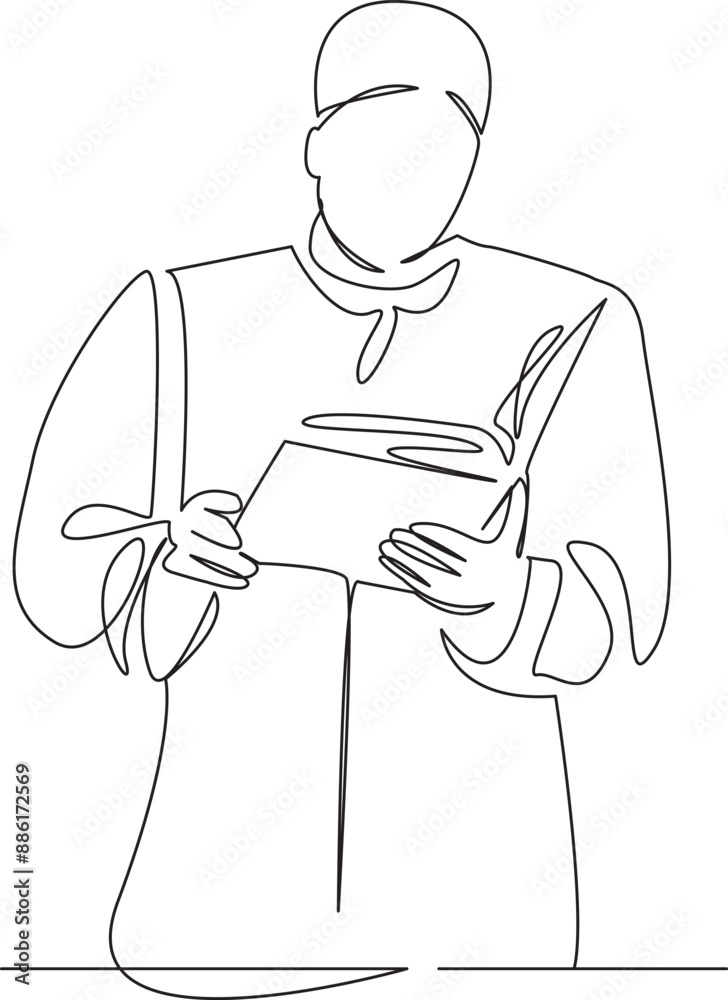 One continuous single drawing line art flat doodle court, judge ...