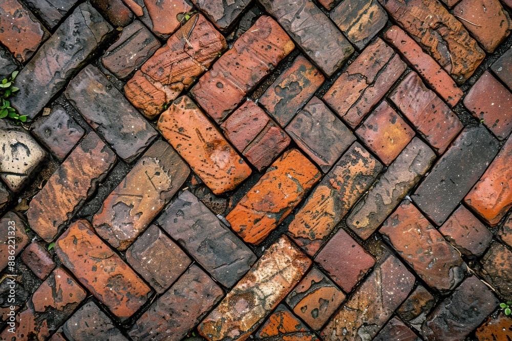 Brick pavement texture featuring serpentine patterns for background ...