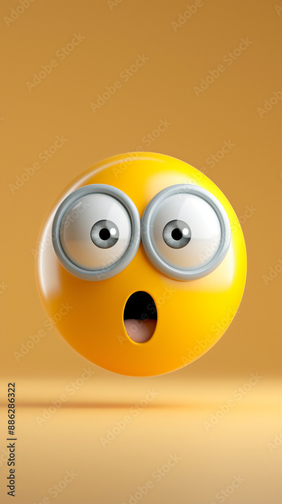 Surprised Face: A face with wide eyes, an open mouth, and raised ...