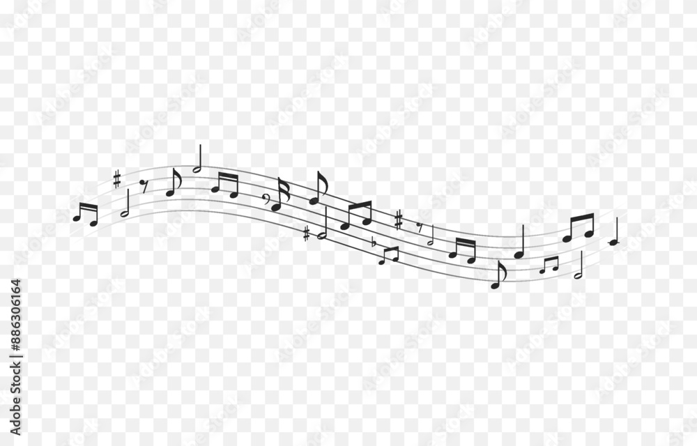 Musical notes on an isolated transparent background. Musical notes png ...