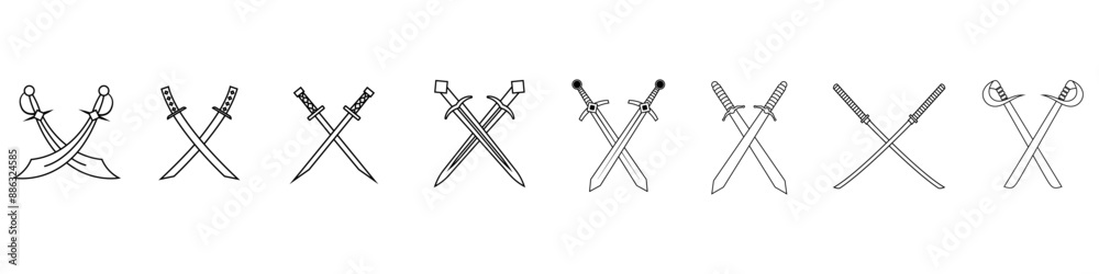 Sword icon vector set. saber illustration sign collection. weapon ...