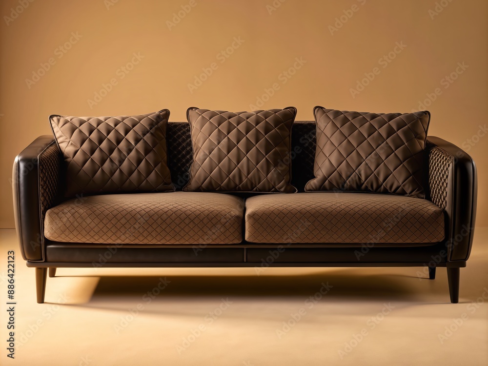 Luxurious modern designer sofa in neutral tones with sleek lines and ...