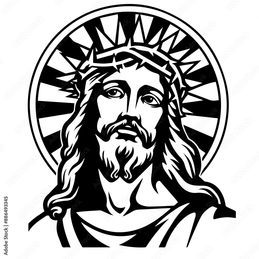 Jesus Christ SVG vector transparent background PNG clipart Stock Vector ...