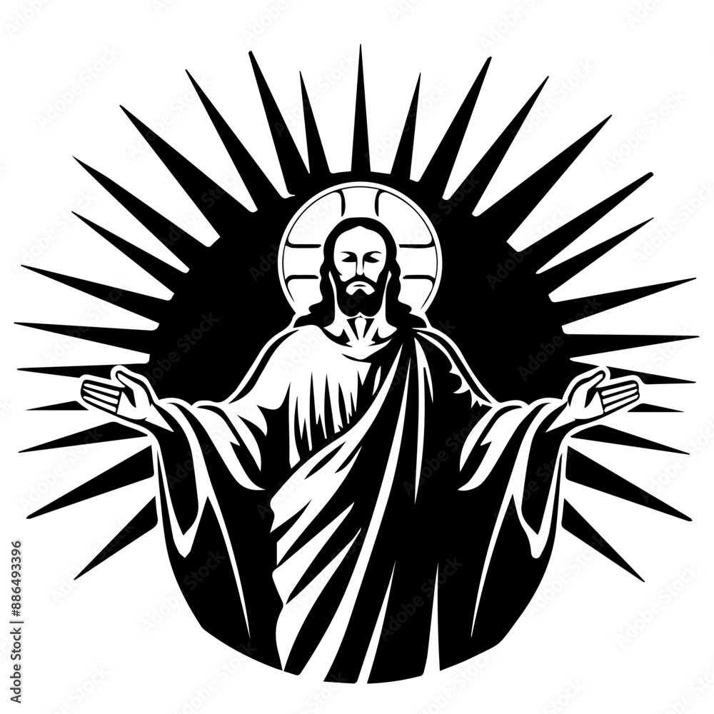 Jesus Christ SVG vector transparent background PNG clipart Stock Vector ...