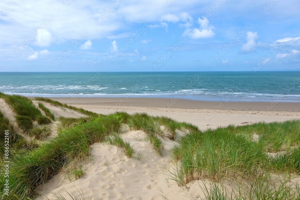 The sand dunes system at Morfa Harlech National Nature Reserve, Harlech ...
