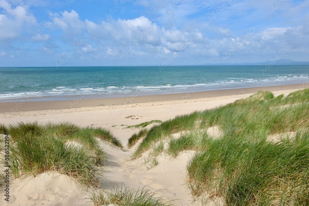 The sand dunes system at Morfa Harlech National Nature Reserve, Harlech ...
