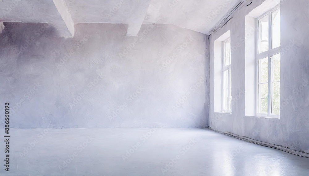 old building room stone space frame concrete place 3D wall realistic ...