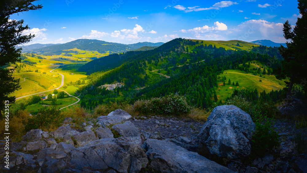 Bozeman Hiking Trail Summer Landscape from Drinking Horse Mountain ...