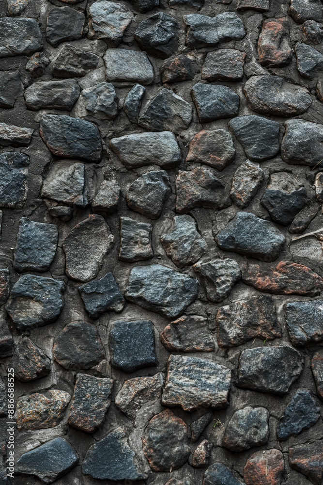 Stone wall texture background features rough natural pattern with gray ...