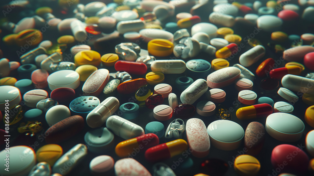 fondo sobre píldoras y pastillas Stock Photo | Adobe Stock