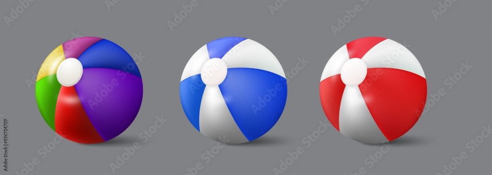 Set summer ball design dengan berbagai warna yang menarik Stock Vector ...