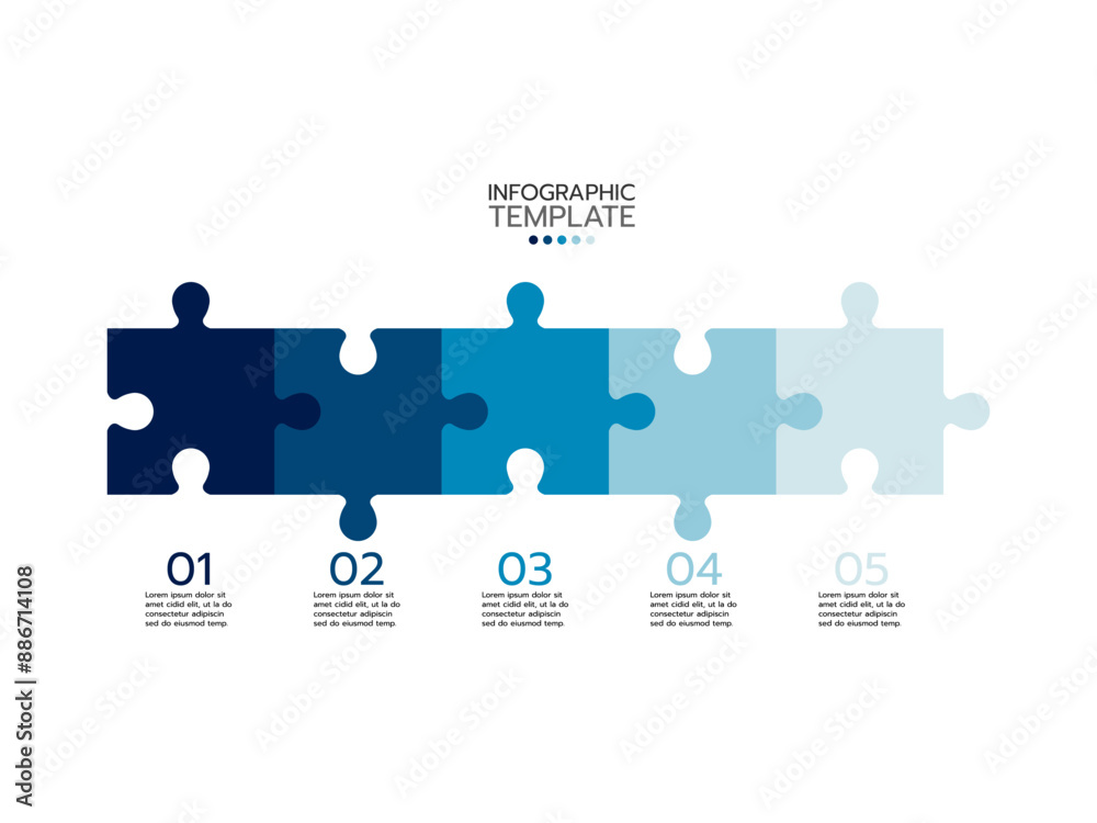 Infographic template. concept jigsaw timeline template for infographic ...