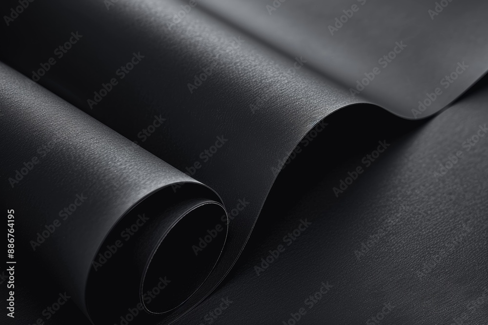 42 Matte black paper, view from the top, smooth surface, evenly, no ...