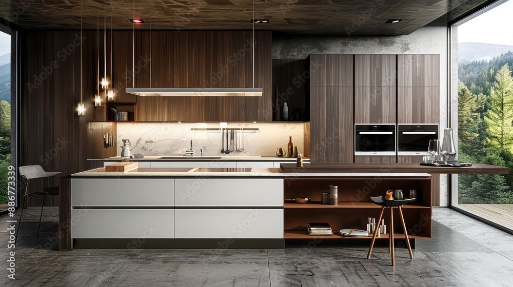 kitchen island designs for modern homes with modular kitchen layout and ...