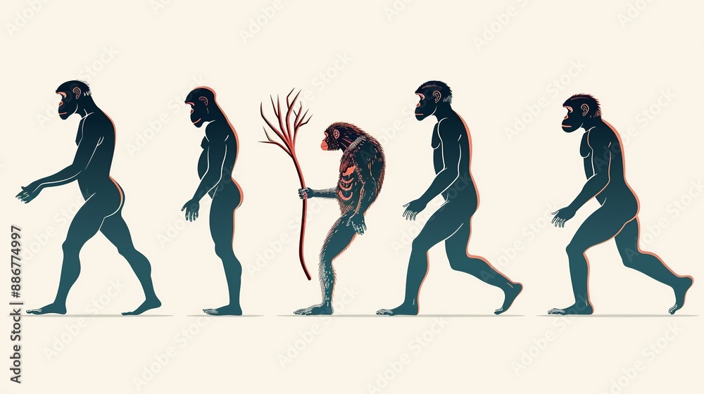 Infographic detailing the stages of human evolution, from early ...