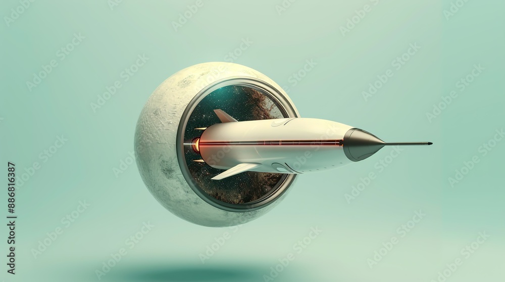Interstellar travel concept with a spaceship entering a wormhole ...