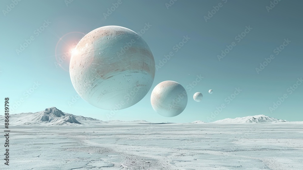 Planetary system with multiple inhabited moons, each with its own ...