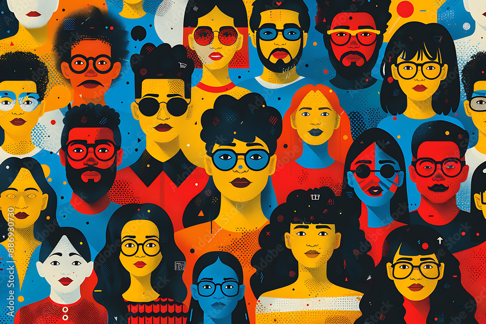 An illustration in flat art style, featuring icons that represent ...