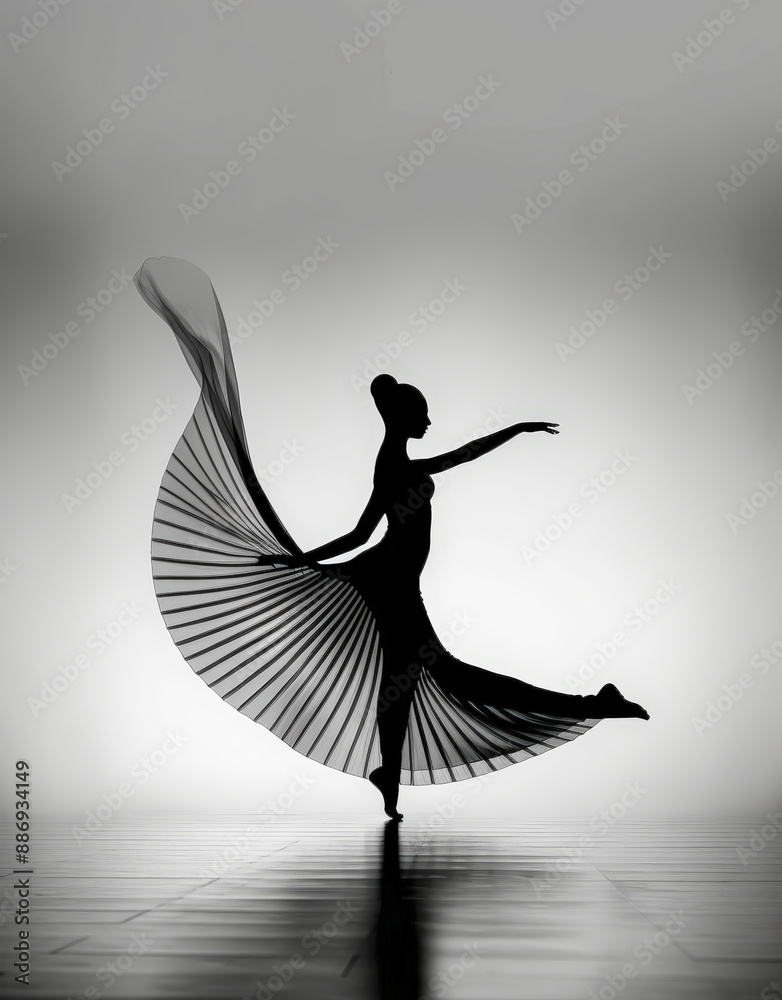 Elegant Dance Movement A couple in a classic dance pose, capturing ...