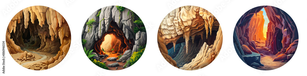 Caves clipart collection, symbol, logos, icons isolated on transparent ...