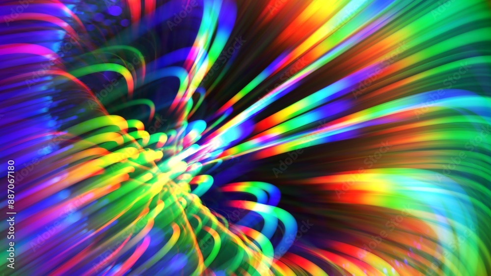 Abstract distortion refraction of rainbow rays with spectral gradient ...