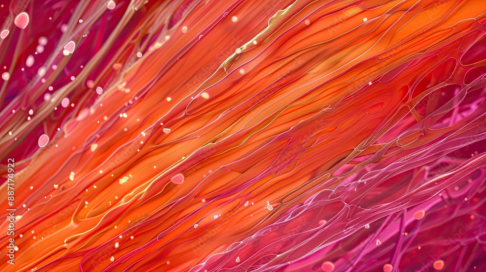 Skeletal striated muscle tissue under the microscope Muscle fibers ...