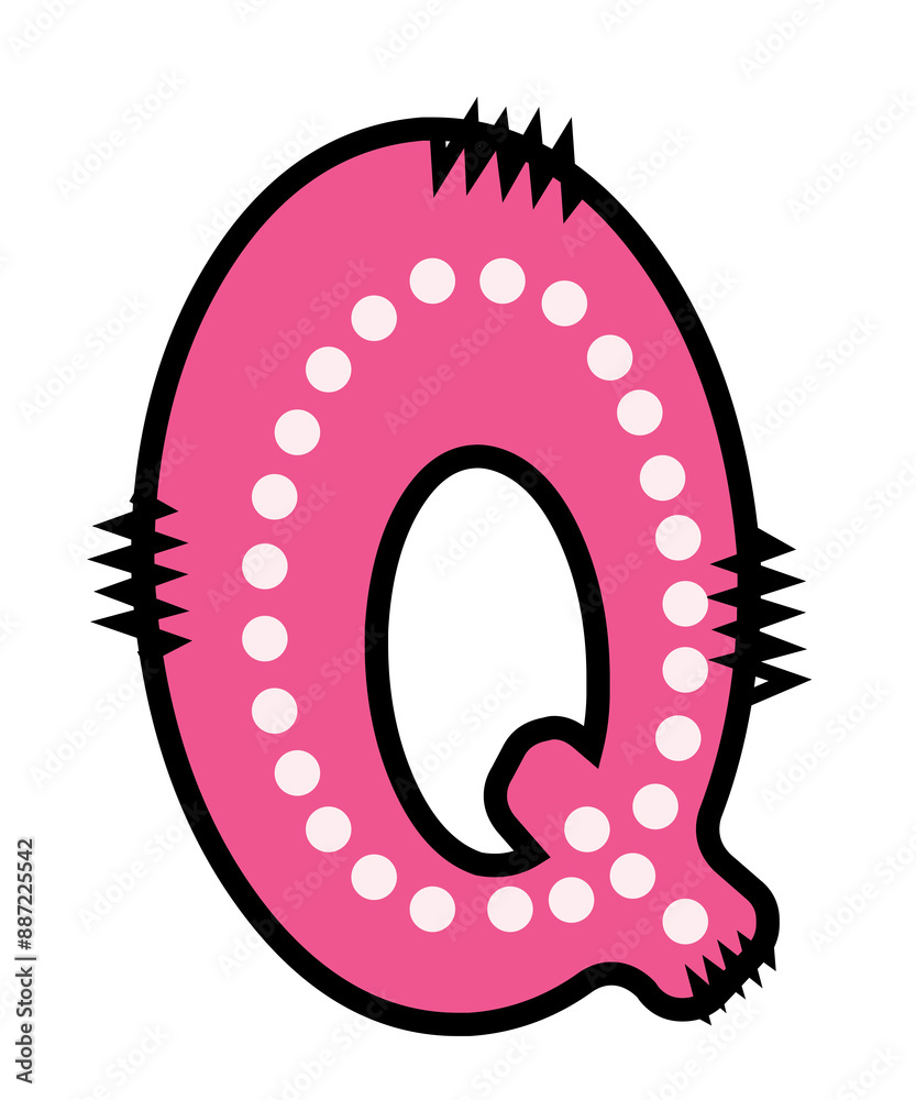 Illustration Stock Dalmatian Dots Doodle Bright Alphabet Letters font ...