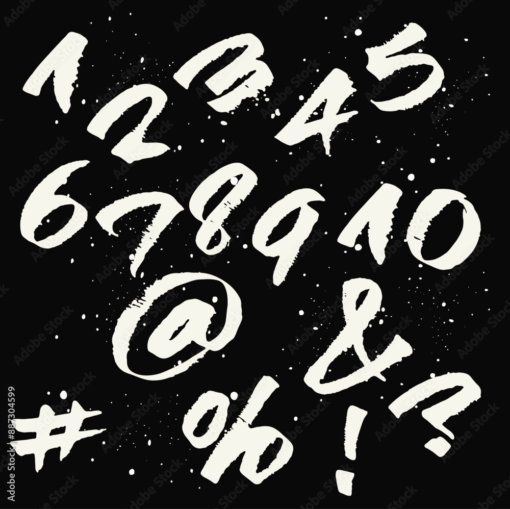 Hand written calligraphy alphabet black ink brush lettering, Vector ...