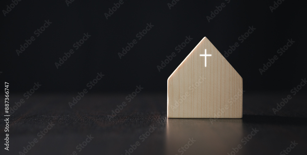 Modern church building, with a cross prominently displayed, serves as a ...