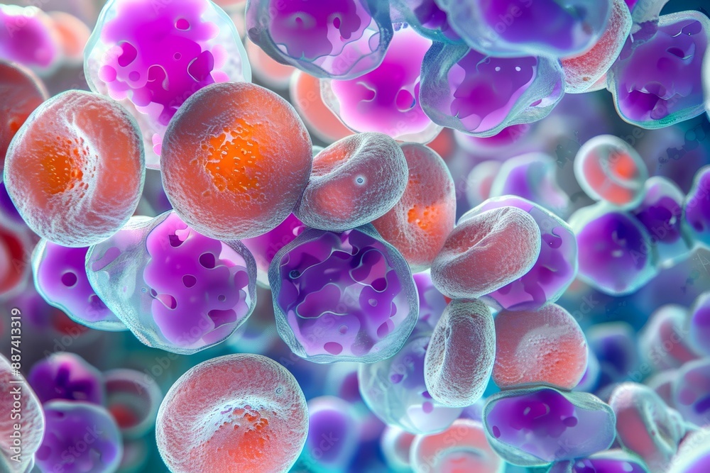 Monocytes: A high-resolution close-up of monocytes, the largest white ...