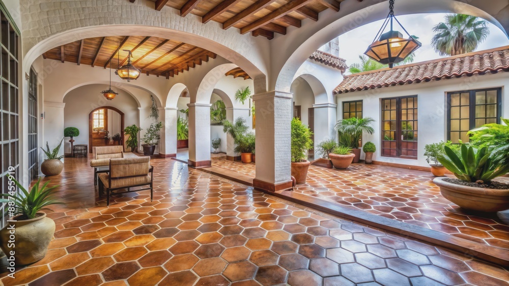 Elegant Spanish colonial style house with authentic furniture ...