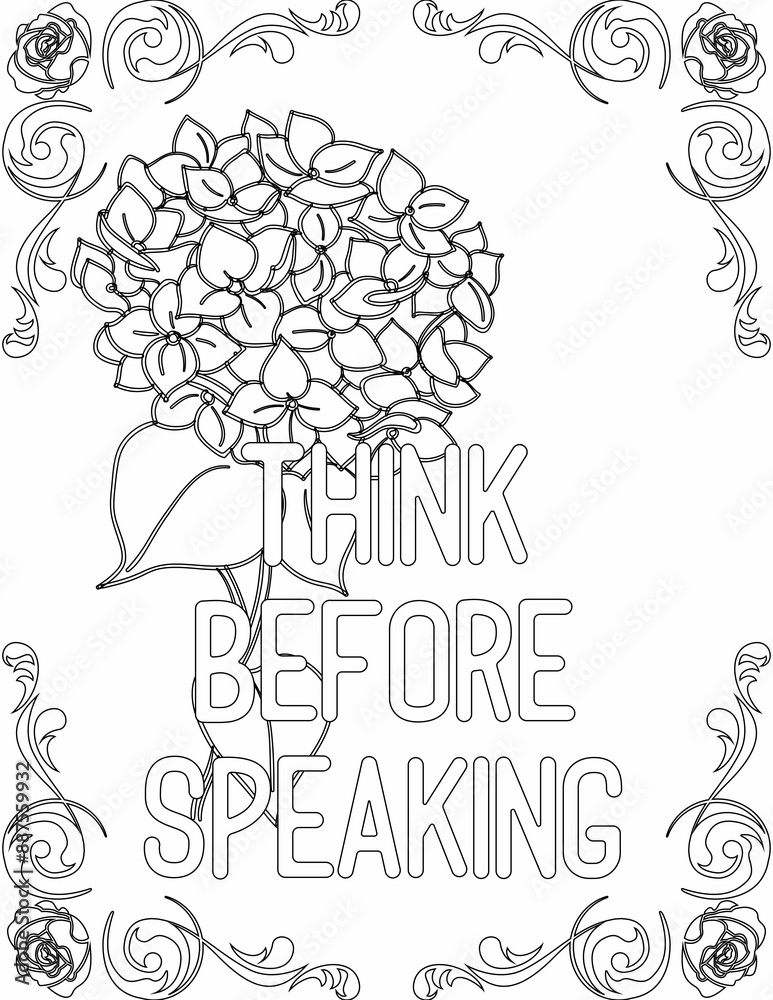 Ilustración de Stock Printable floral coloring page for kids and adults ...
