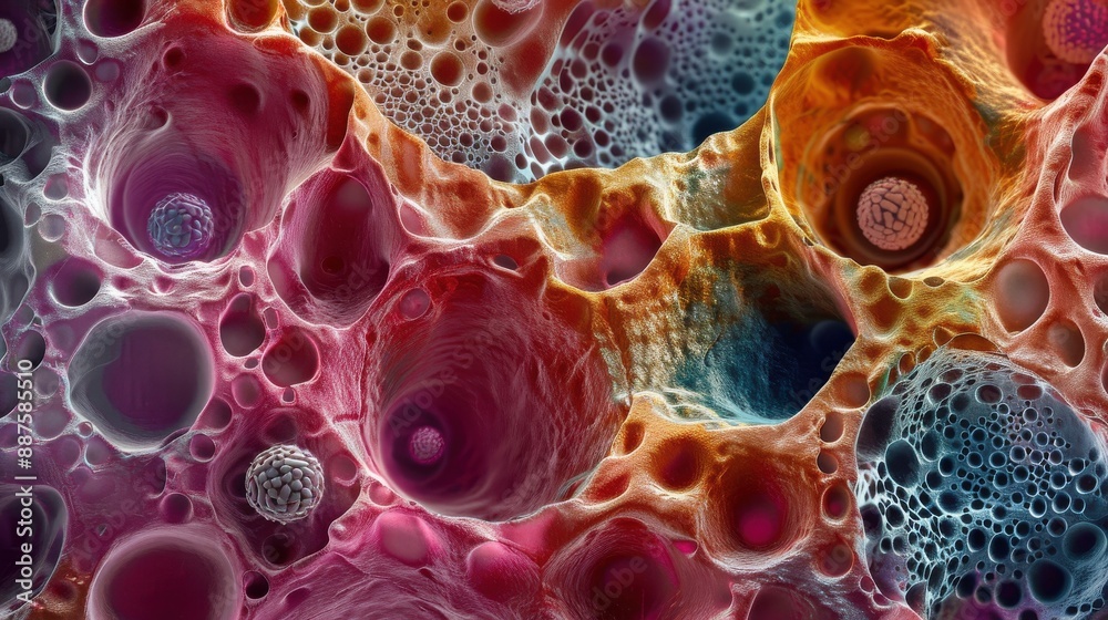 A comprehensive view of a tissue sample under high magnification ...