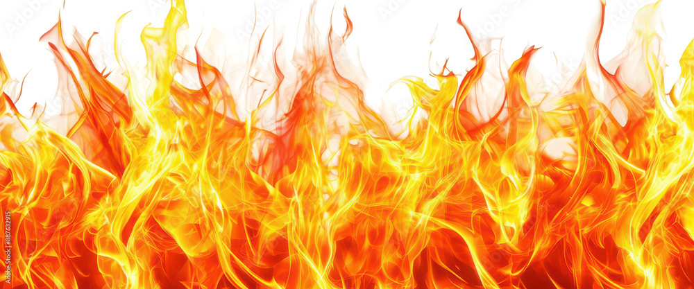 Dynamic flames and heat waves isolate on transparent background, cutout ...