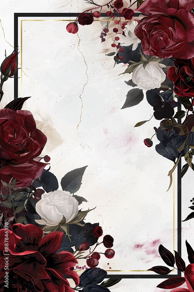 Blank funeral banner border template in white, burgundy, and black ...