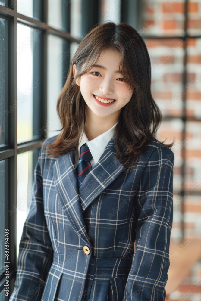 Prada Style Korean high school uniform, Korean high school girl's ...