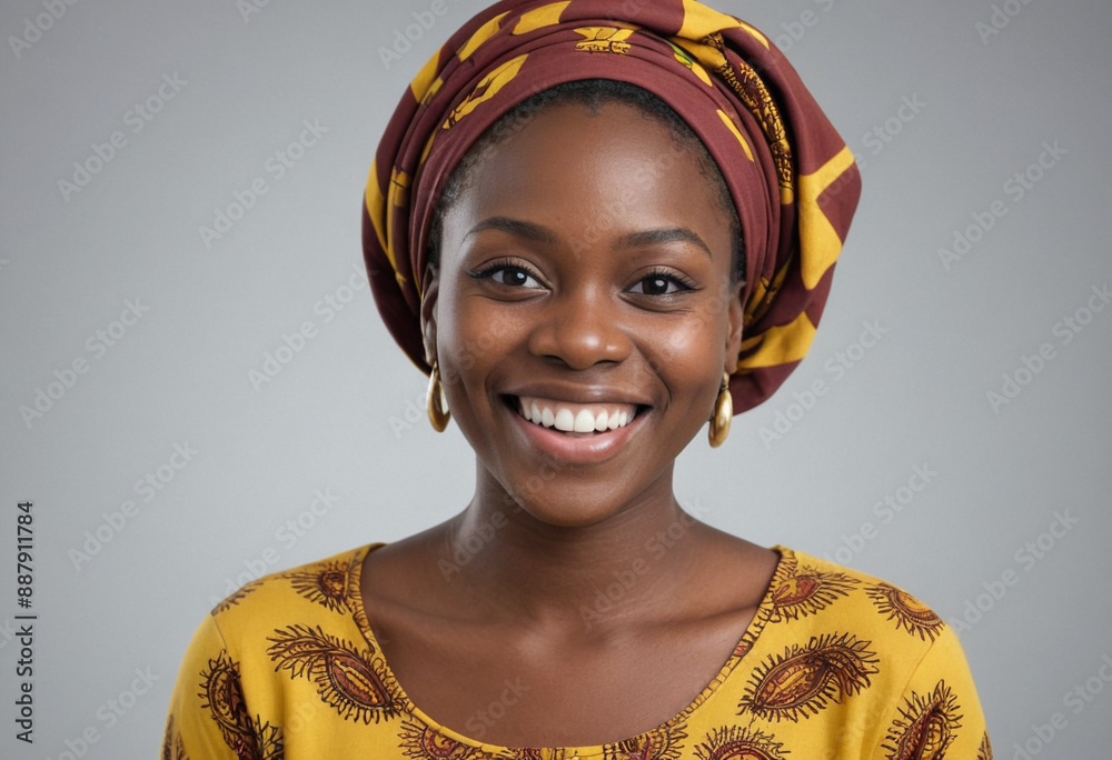 Portrait view of a regular happy smiling Ghana woman, ultra realistic ...