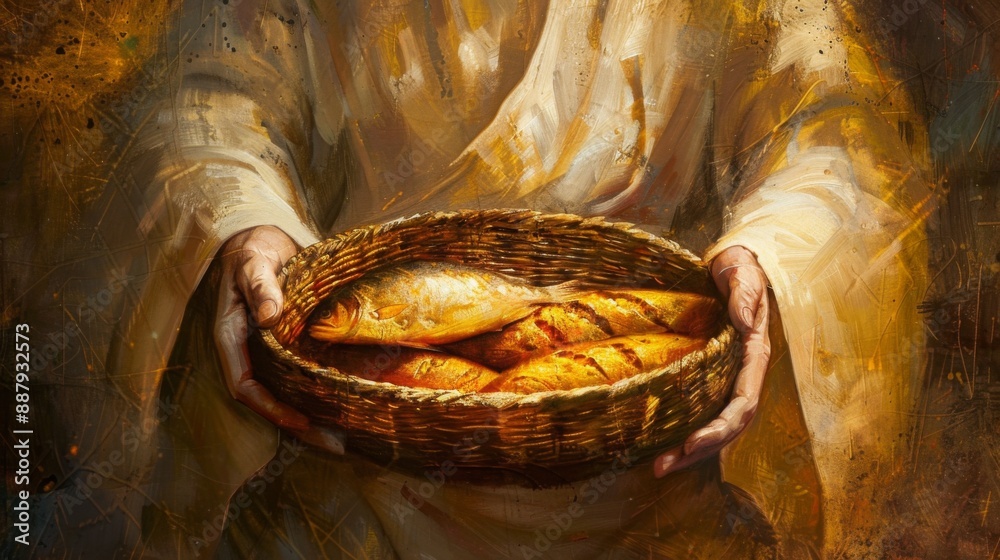 Miracle of the Loaves and Fishes , Jesus feeding the multitude Biblical ...