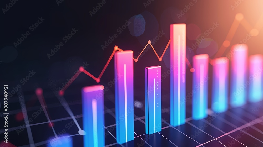 Futuristic digital background with primary colored SEO graphs ...