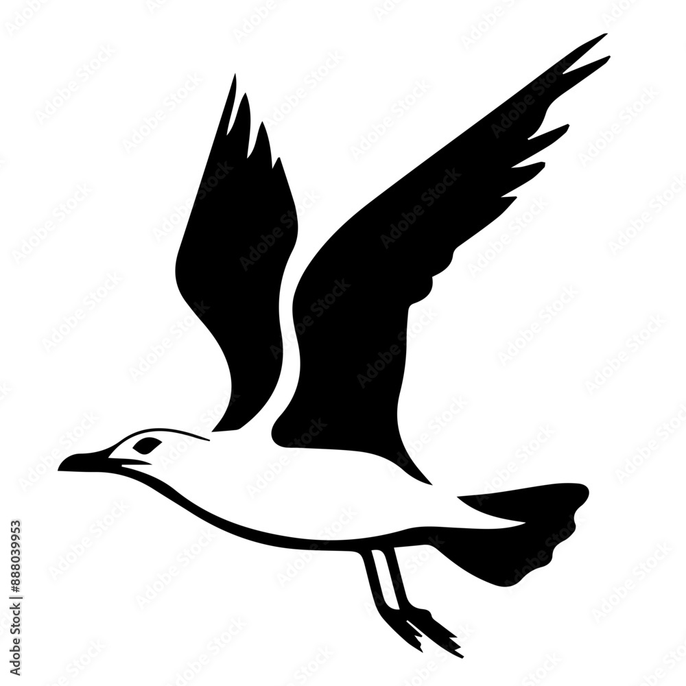 Seagull SVG vector transparent background PNG clipart Stock Vector ...