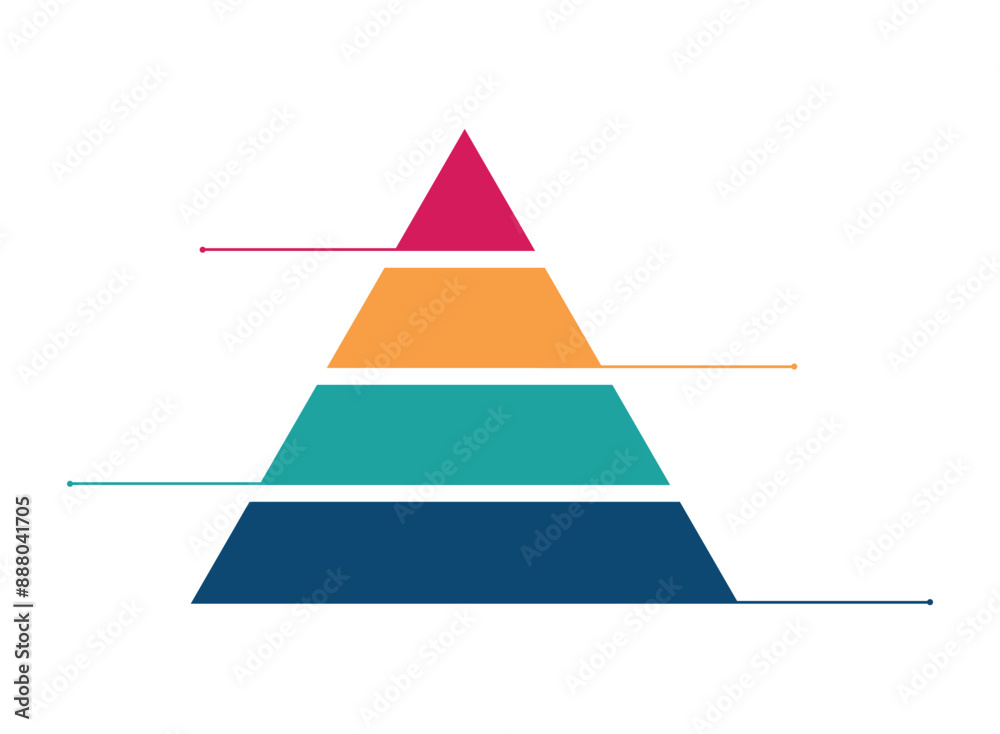 Blank 4 tier pyramid chart vector concept Stock Vector | Adobe Stock