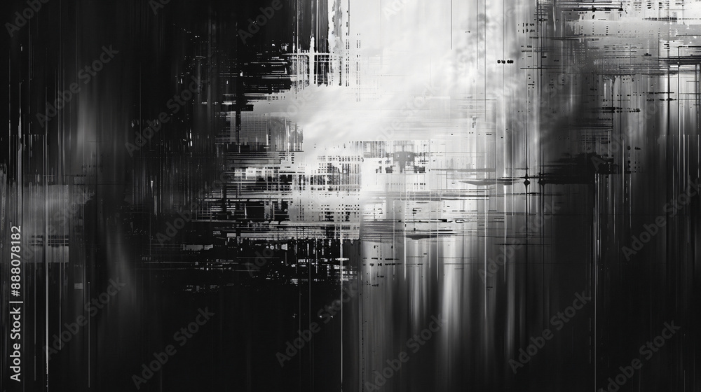 Screen damage. Digital glitch error. Colorful glow on teal blue ...