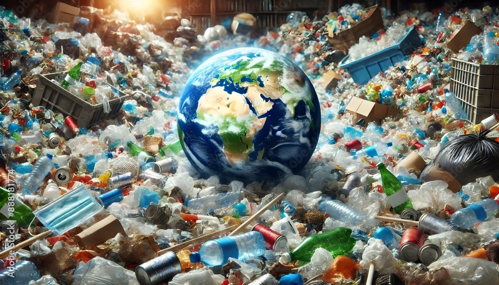 Earth Struggling in a Sea of Waste: A Stark Illustration of ...