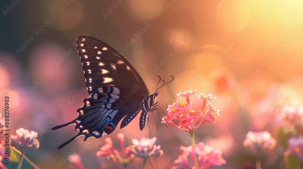 butterfly with beautiful light and coloration using as abstract concept ...
