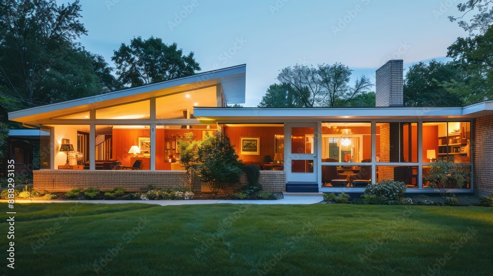 mid-century modern suburban house with original 1950s decor preserved ...