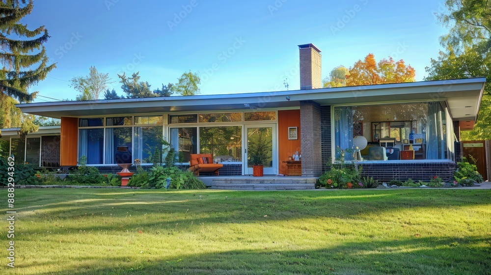 mid-century modern suburban house with original 1950s decor preserved ...