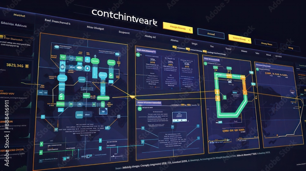 interactive screen showing a treasury's cash conversion cycle with ...