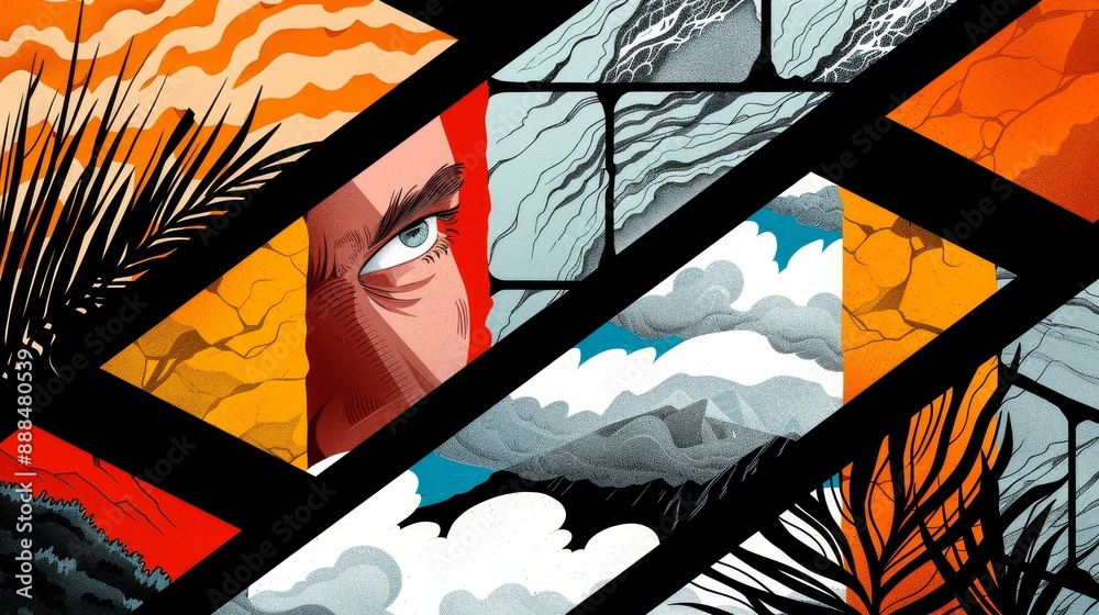 Artistic depiction of a graphic novel-style paperback chronicle, with ...