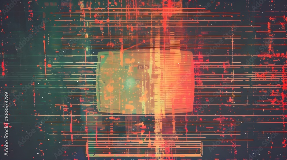 Retro VHS scanlines and TV static noise overlay pattern Stock ...