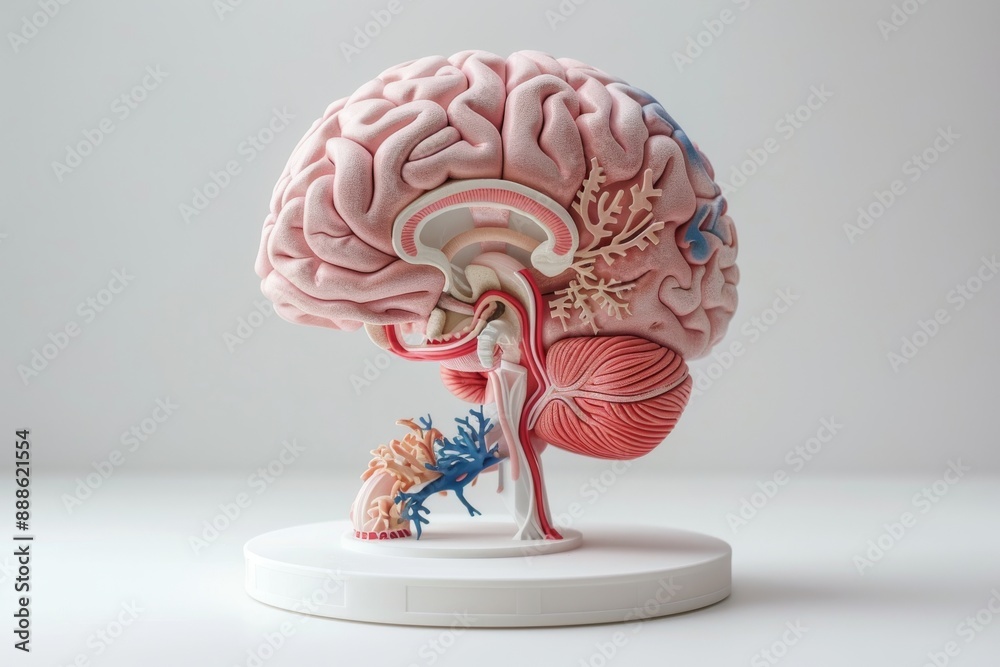 Brain model with anatomical details medical science realistic brain ...